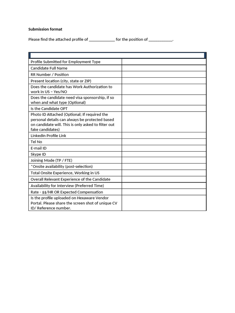 Accuro Group Submission Format | PDF