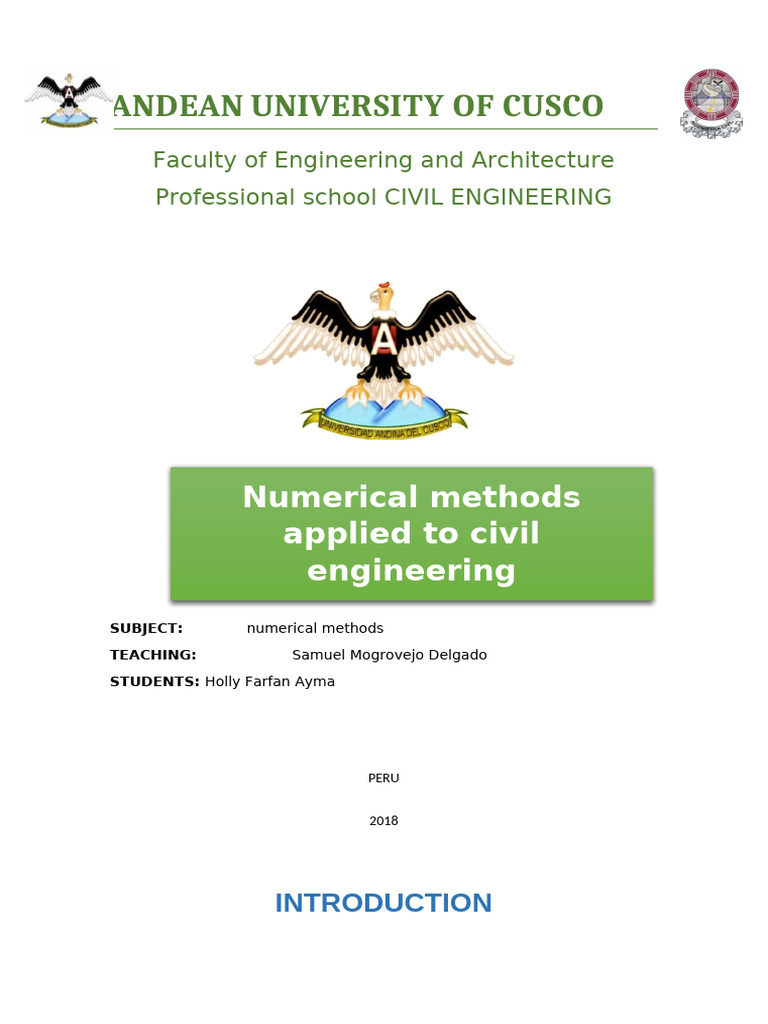 Numerical Methods Applied To Civil Engineering | PDF | Numerical ...