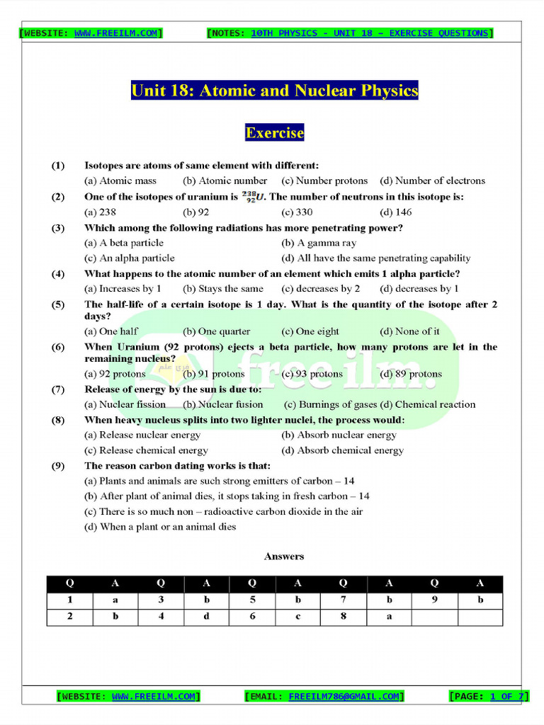 10th Phy CH 18 Exercise | PDF