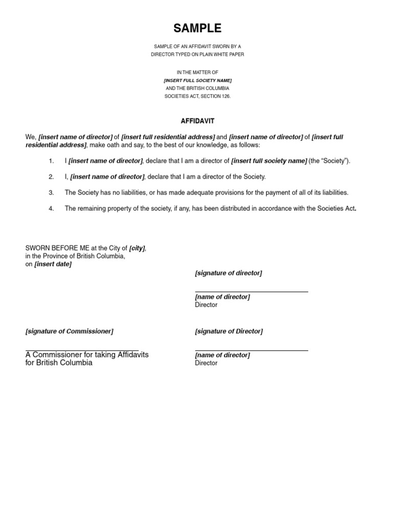 A Samp - 40 - Soc - Sample - Affidavit | PDF