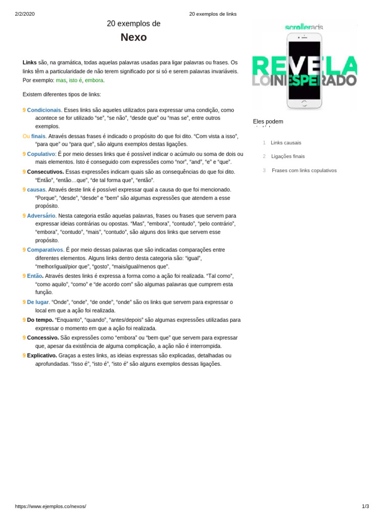 Conectores Conjunções Nexos E Relacionantes Pdf Palavra