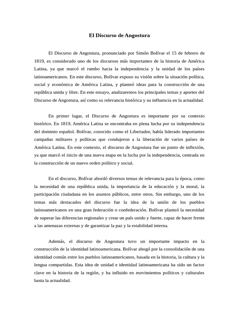 Congreso de Angostura Mischell | PDF | America latina | Ciencias Políticas
