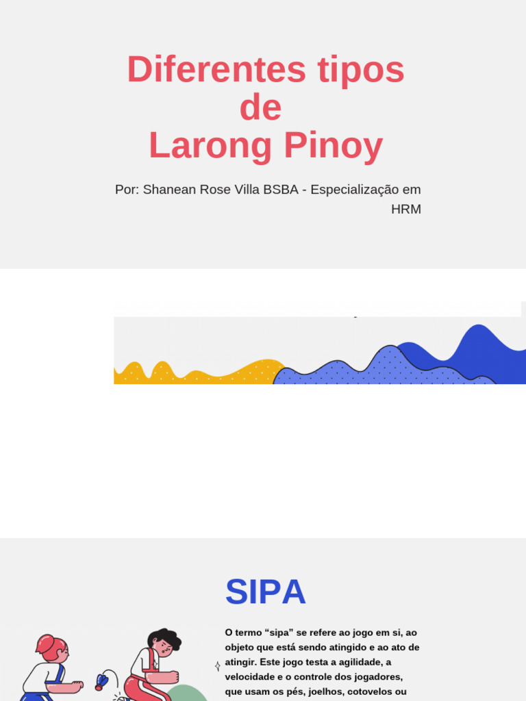 Jogos Tradicionais Filipinos: Larong Pinoy | PDF