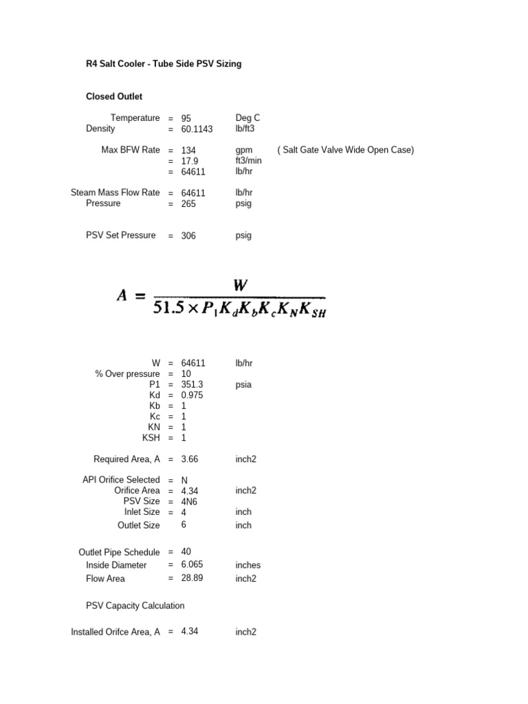 Steam PSV Sizing and Reaction Force Calc | PDF | Pressure | Pipe (Fluid ...