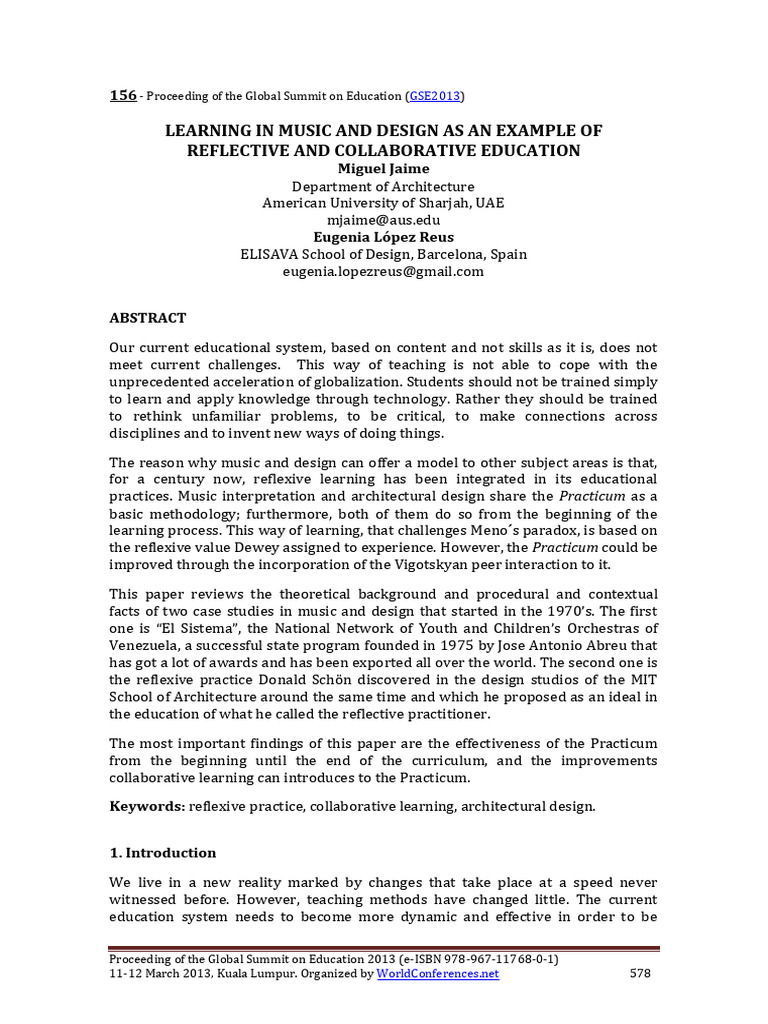 LEARNING_IN_MUSIC_AND_DESIGN_AS_AN_EXAMP | PDF | Cognition