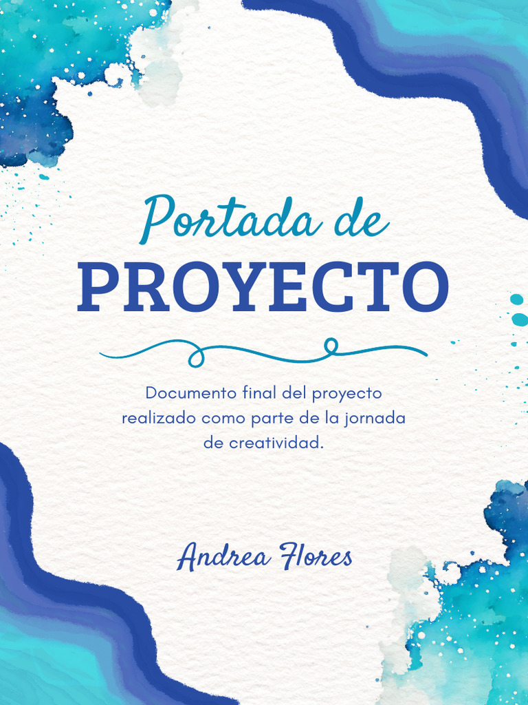 Documento A4 Portada Carátula de Proyecto de Arte y Creatividad ...