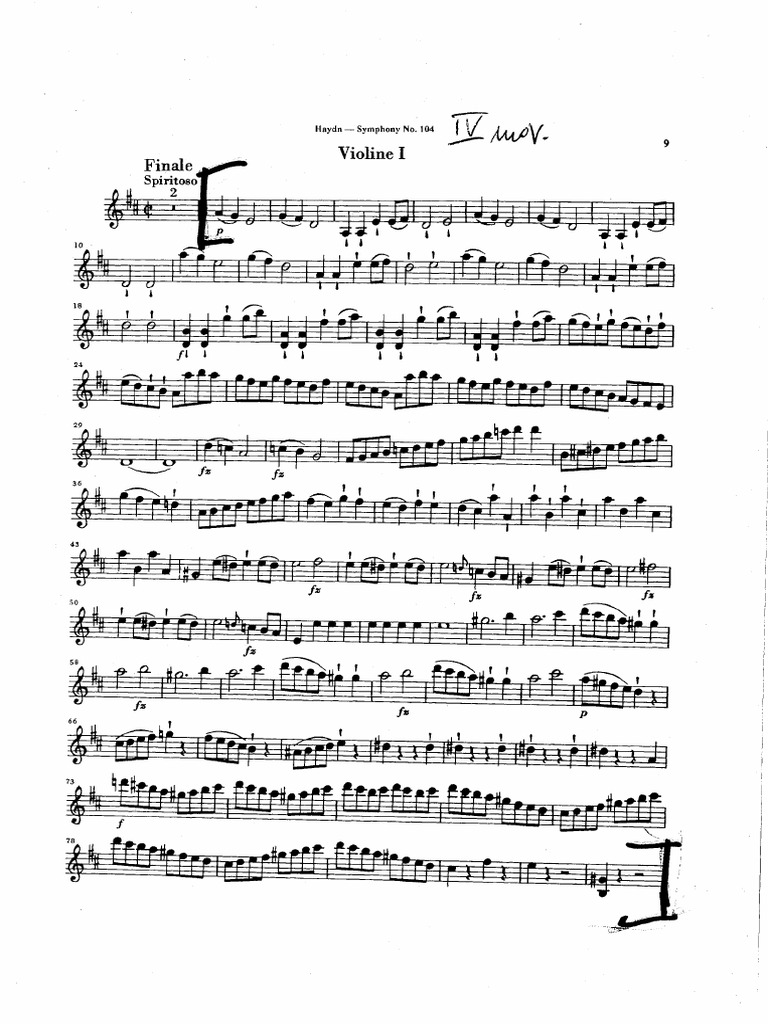 Passi orchestrali per audizione violini | PDF