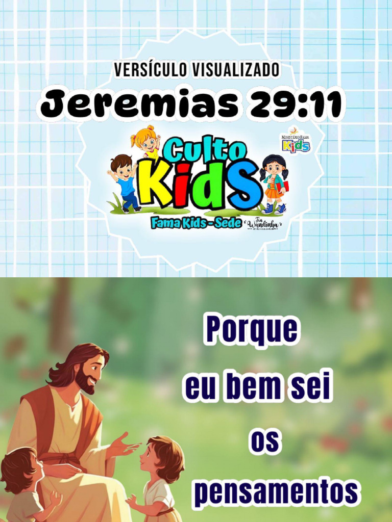VERSICULO JEREMIAS - CULTO KIDS | PDF