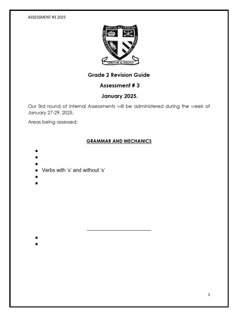 Grade 2 Assessment 3 Revision Guide & Timetable2025 | PDF | Phonics ...