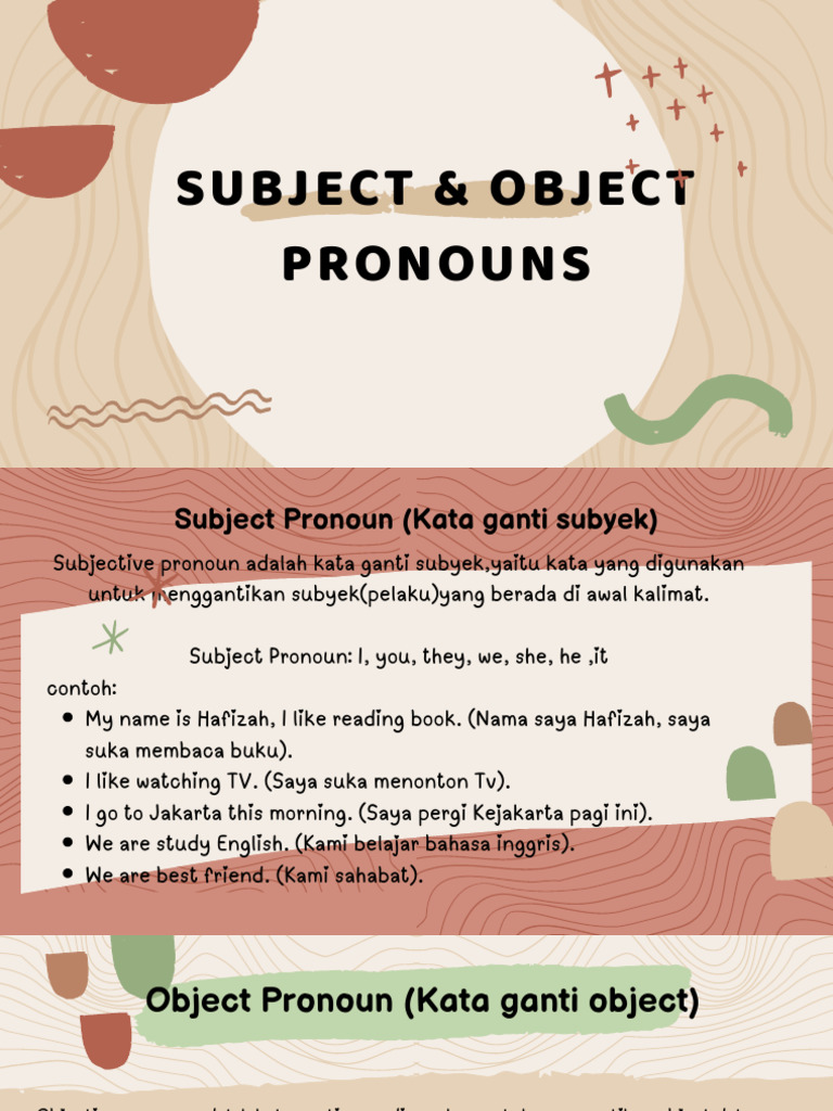 Pronouns: Subject vs. Object | PDF