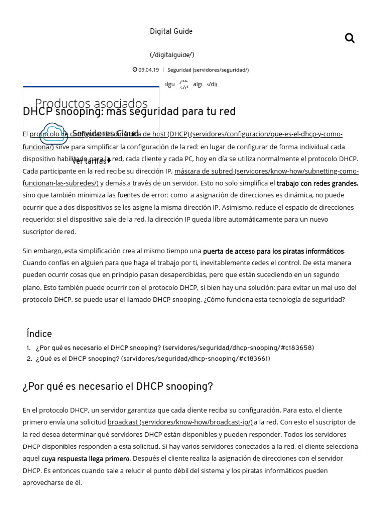 ¿Qué Es El DHCP Snooping_ - IONOS | PDF | Dirección IP | Red de ... ¿Qué Es El DHCP Snooping_ - IONOS | PDF | Dirección IP | Red de ...