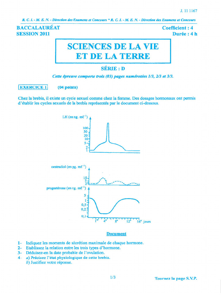 Bac D SVT 2011 | PDF