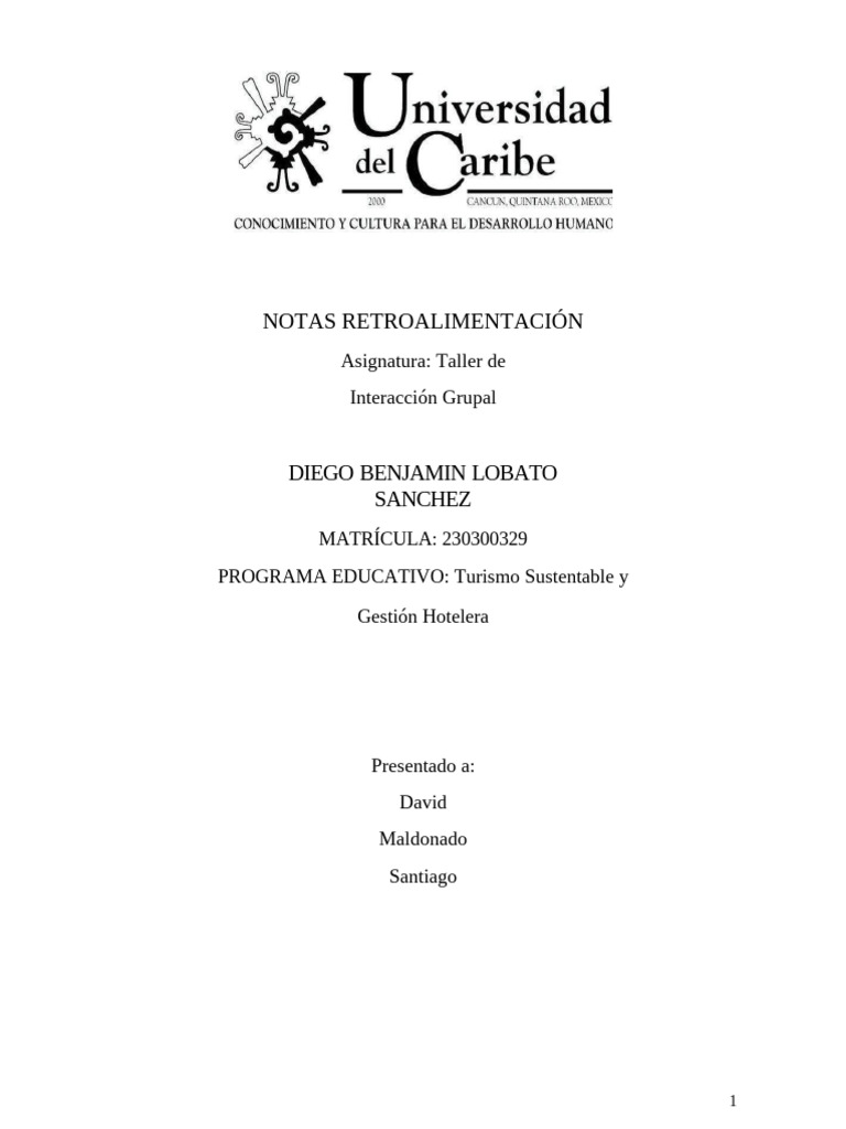 Notas de Retroalimentación | PDF