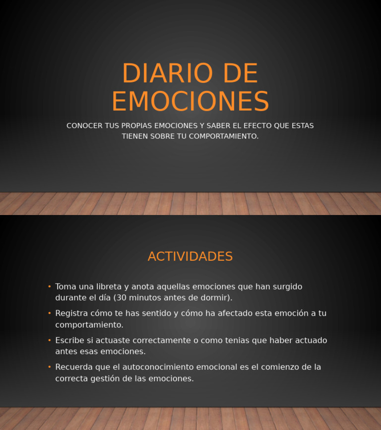 Diario de Emociones: Autoconocimiento Emocional | PDF