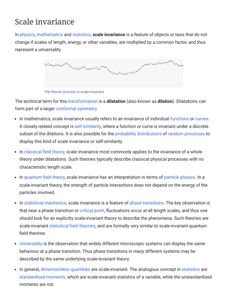 Scale Invariance - Wikipedia | PDF | Quantum Field Theory | Field (Physics)