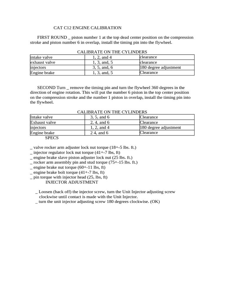 CALIBRATION OF CAT C12 ENGINE - PDF | PDF