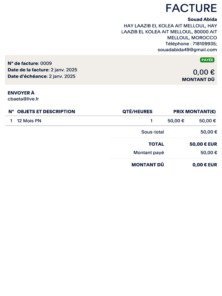 Invoice - 0009 | PDF