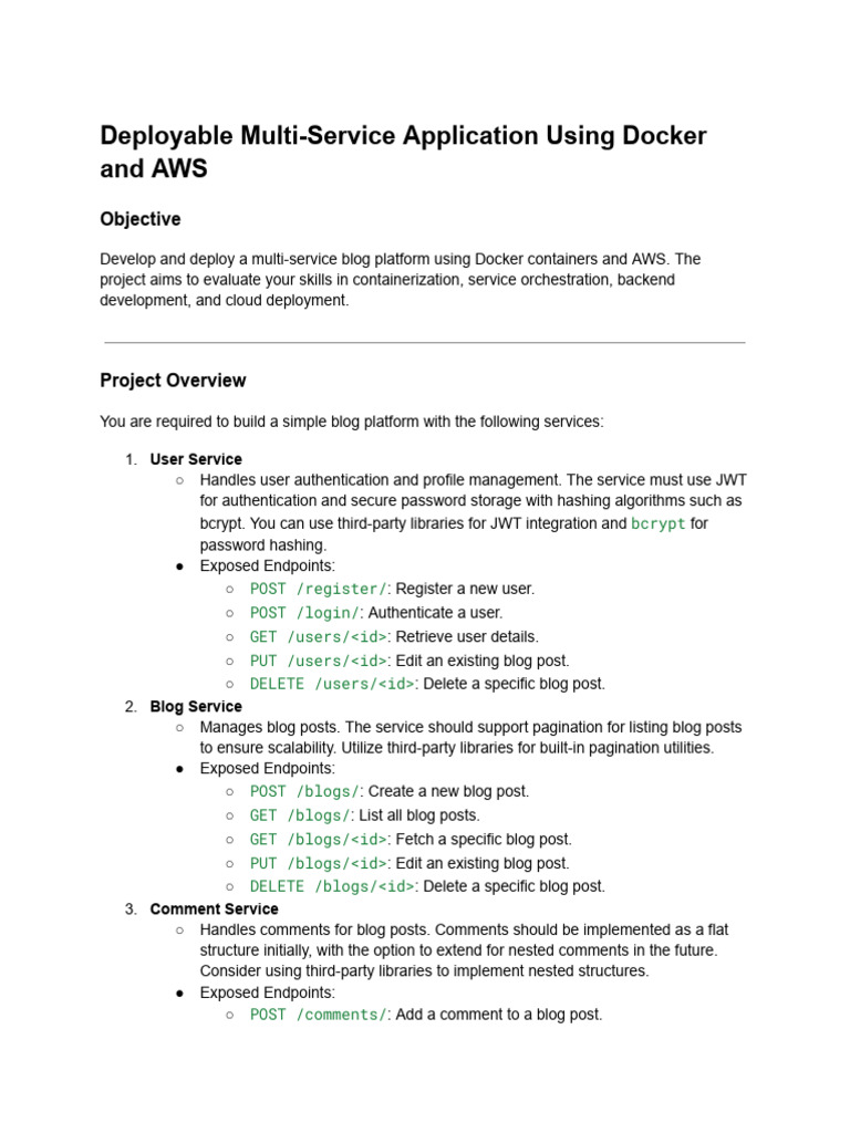 Docker & AWS Multi-Service Blog Deployment | PDF | Databases | Postgre Sql