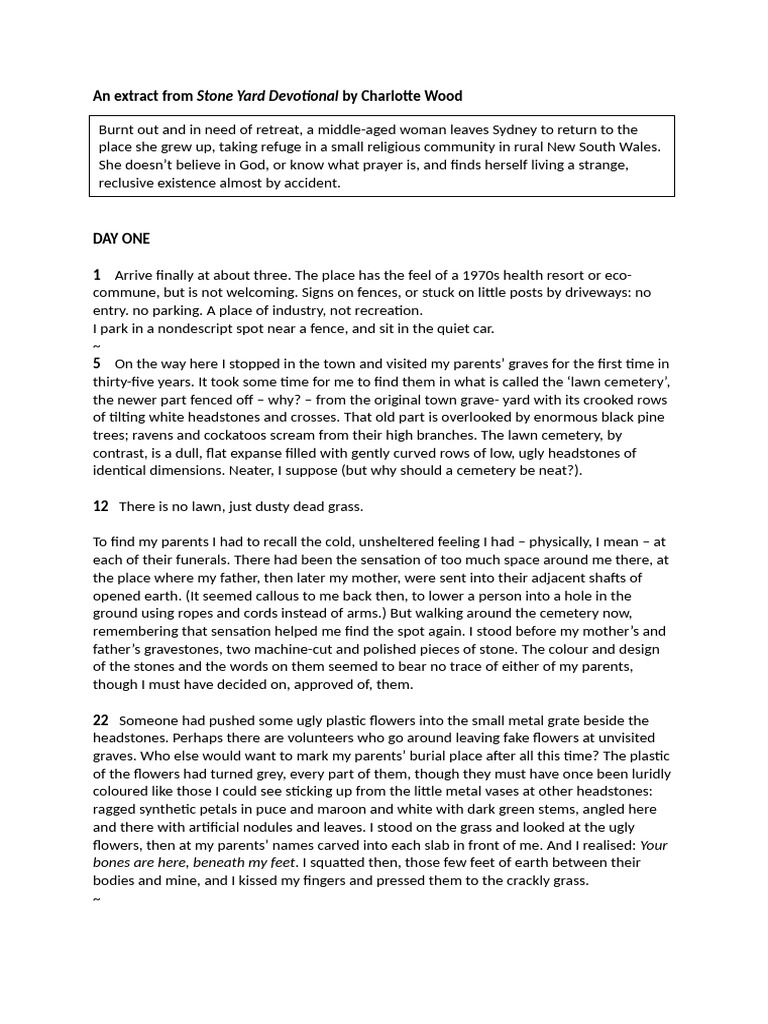 Stone Yard Devotional: Day One Summary | PDF | Cemetery