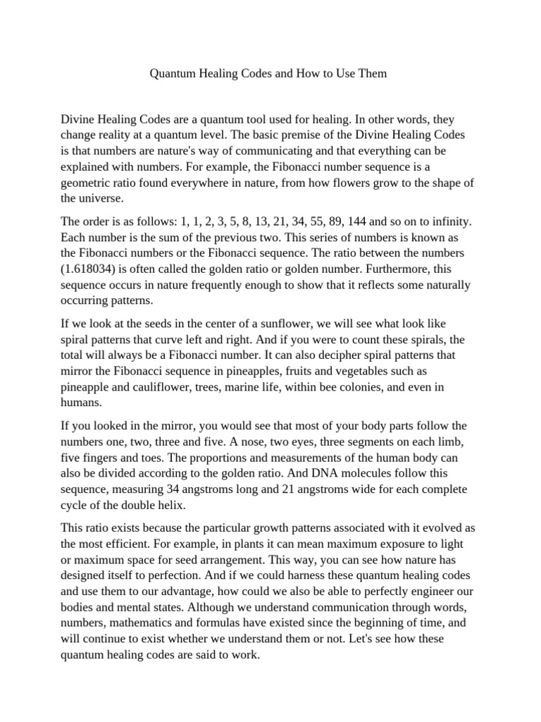 Quantum Healing Codes | PDF | Respiratory Diseases | Cancer