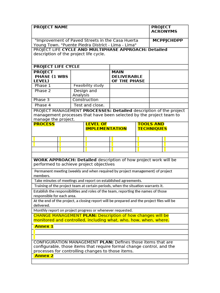 Project Management Plan Format | PDF | Project Management | Business