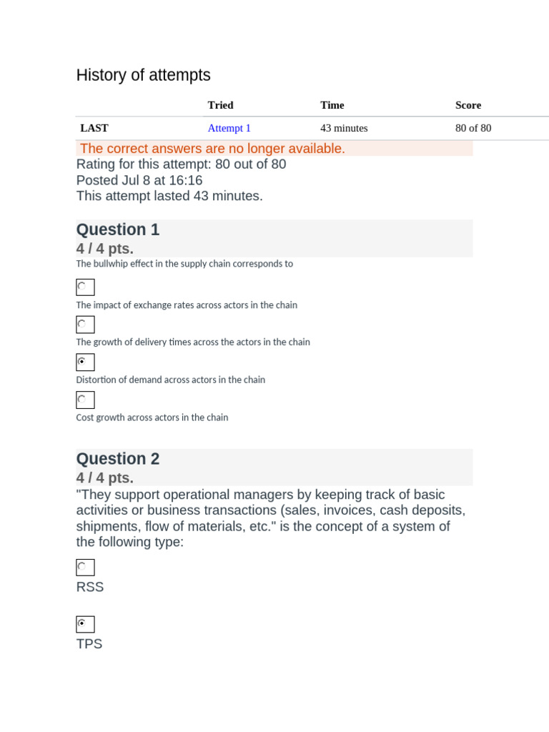 Final Exam Logistics Management Information System Pdf Customer