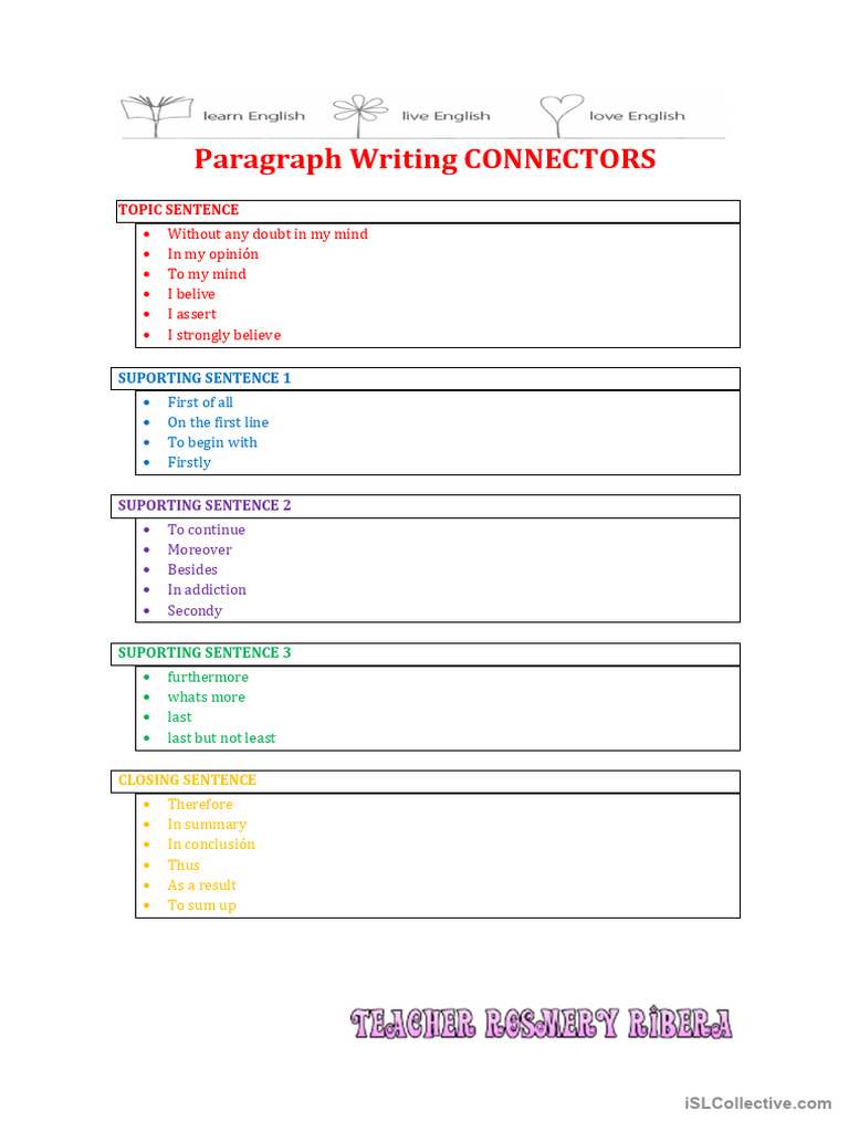 Argumentative Paragraph Writing CONNECTORS | PDF