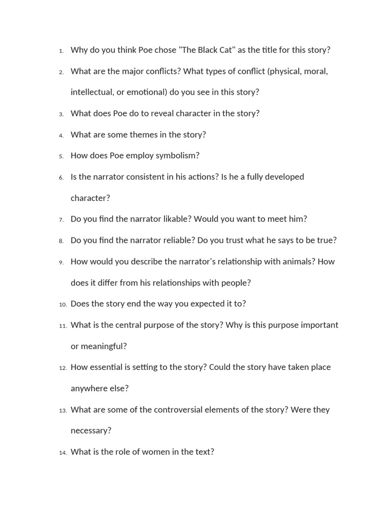 Analyzing Poe's "The Black Cat" Themes | PDF