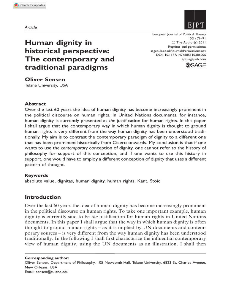 Kant and Historical Views on Dignity | PDF | Immanuel Kant | Dignity