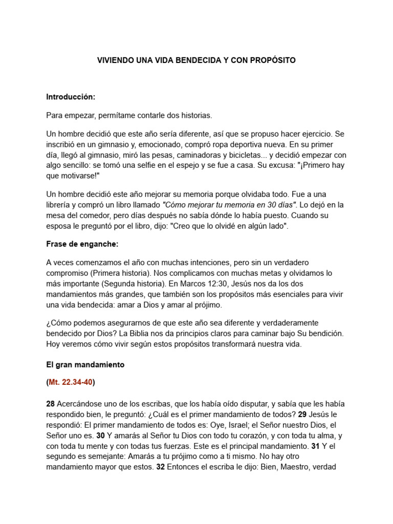 Vida Bendecida: Ama a Dios y al Prójimo | PDF | Amor