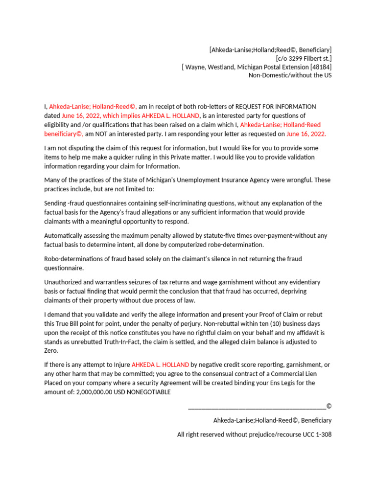 UIA Validation Letter Template | PDF | Fraud | Common Law