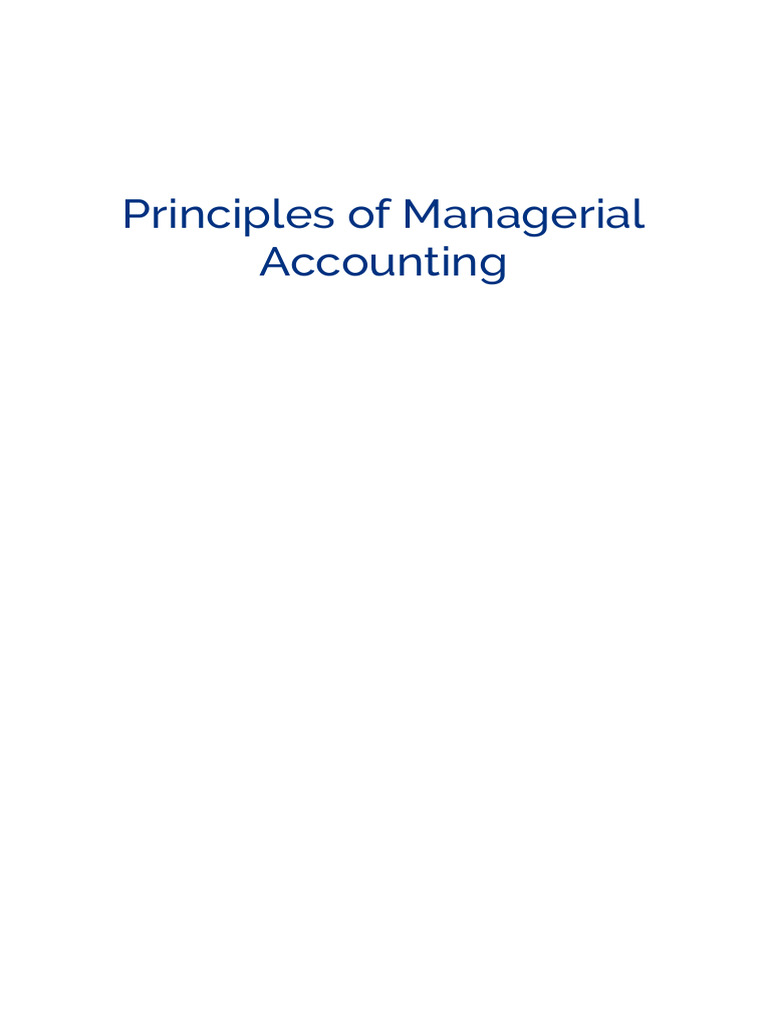 Principles of Managerial Accounting | PDF | Inventory | Income Statement