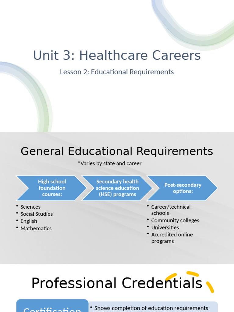 Intro Unit 3 Lesson 2 | PDF | Health Care | Academic Degree