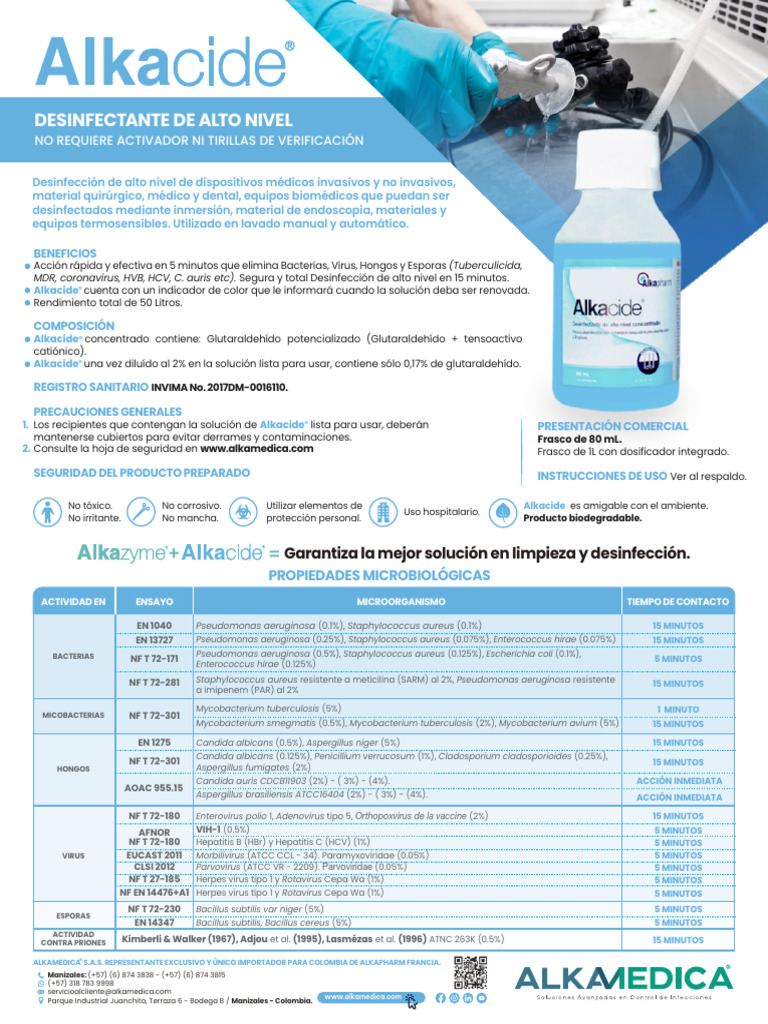 Ficha Tecnica 2023 ALKACIDE 80 ML | PDF | Microorganismo | Organismos