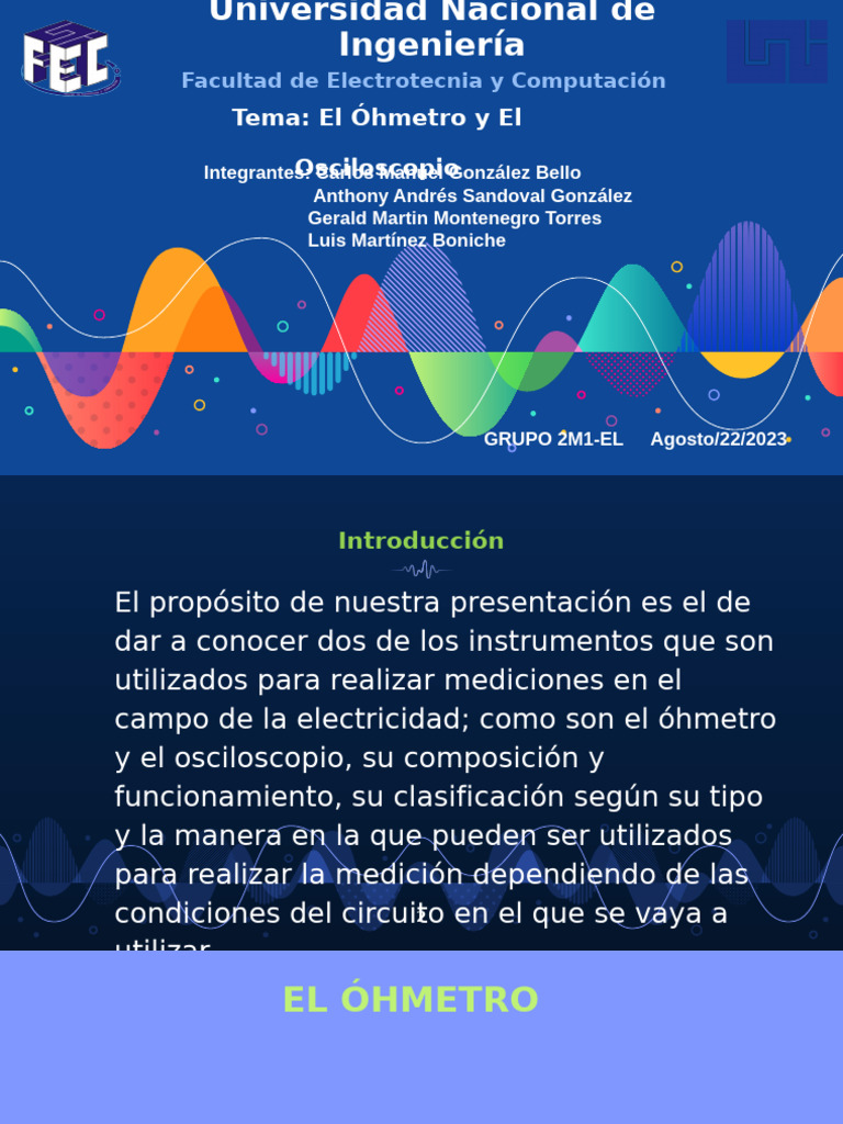 Óhmetro y Osciloscopio: Guía Completa | PDF | Resistencia Eléctrica y ...