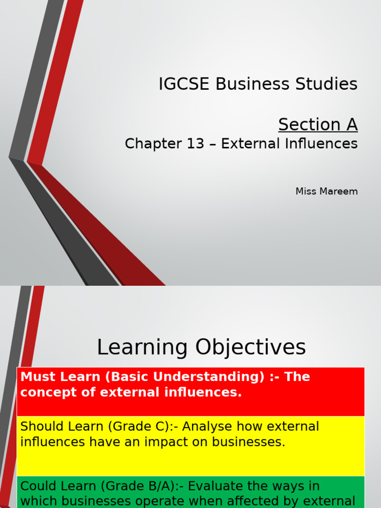 External Influences on Business IGCSE | PDF