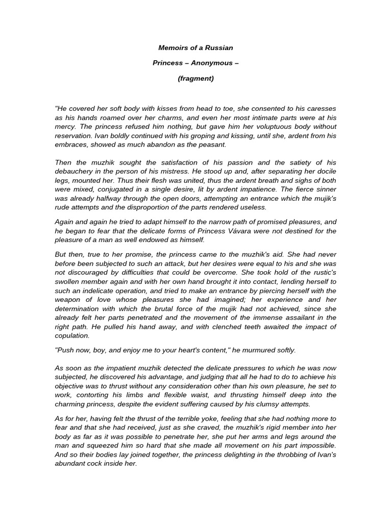 Memories of A Russian Princess - Fragment | PDF