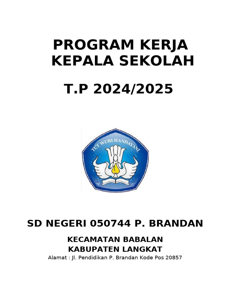 Program Kerja Kepala Sekolah | PDF