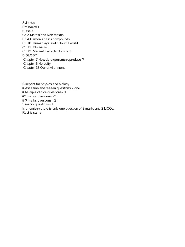X Syllabus Preboard1-1 | PDF