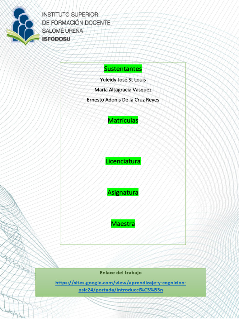 Aprendizaje y Cognición | PDF