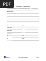 Shareholder Consent Form Template | PDF