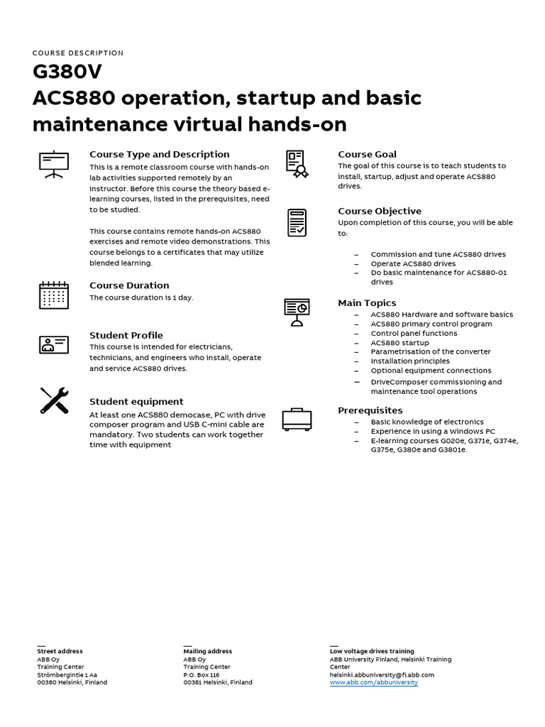 ACS880 Drives Remote Training Course | PDF | Booting | Computing