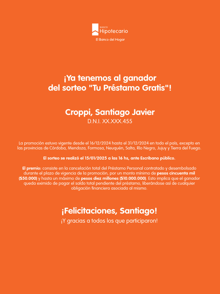 Bases y Condiciones Sorteo Ganador | PDF | Bancos
