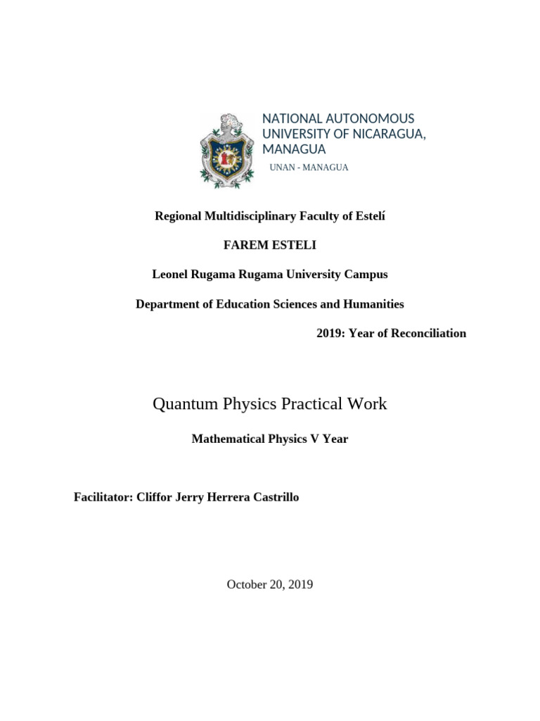 Quantum Physics Practical Work Guide | PDF | Electron | Electromagnetic ...
