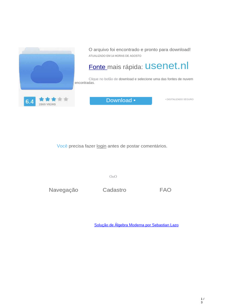 Solucionário de Álgebra Moderna de Sebastián Lazo PDF | PDF | Álgebra | Matemática