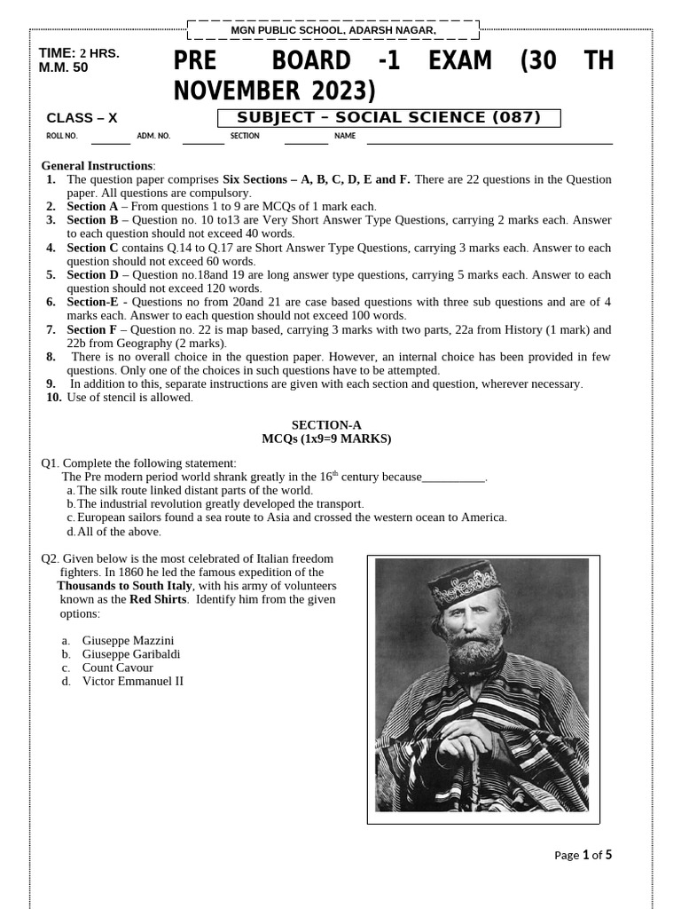 SST 10TH PRE BOARD -1 | PDF | Economies