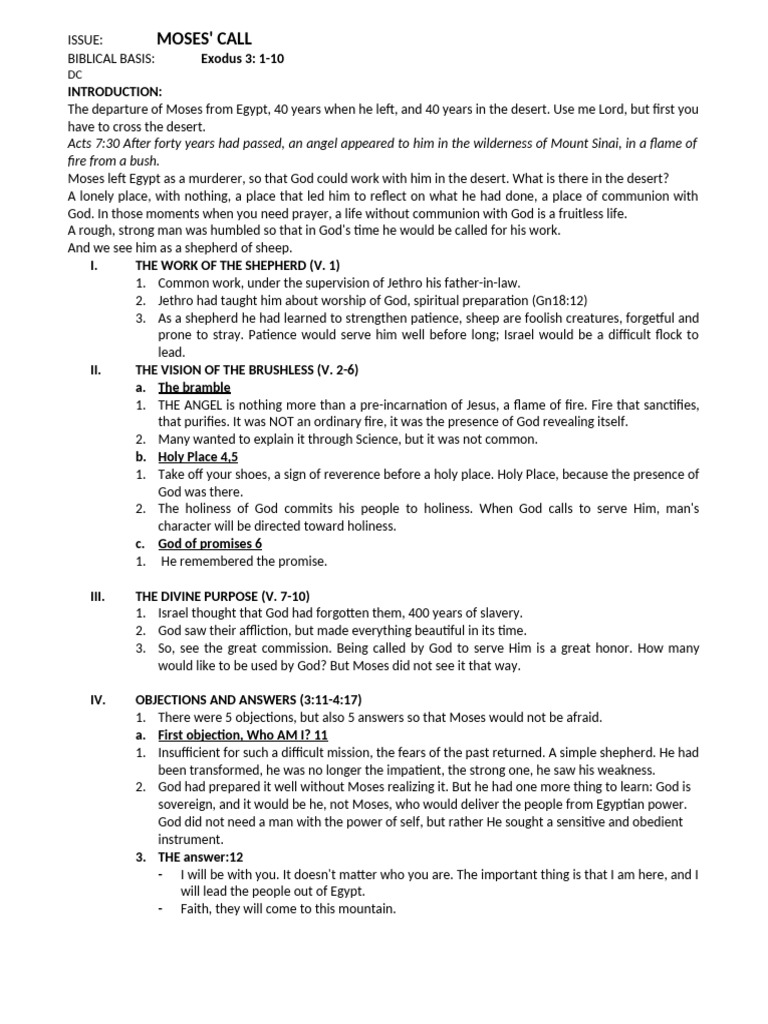 Sermon Call of Abraham | PDF | Moses | The Exodus