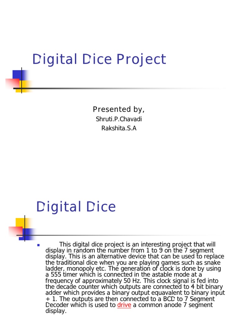 Digital Dice Project | PDF