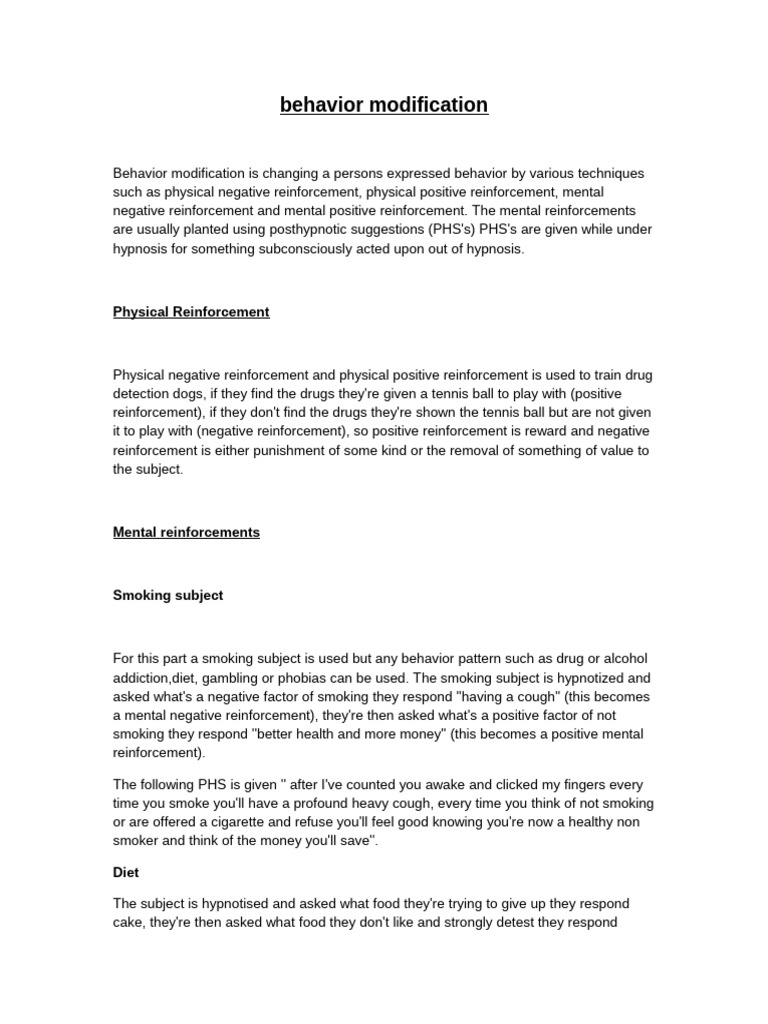 Behavior Modification (Updated Version) | PDF | Reinforcement | Hypnosis