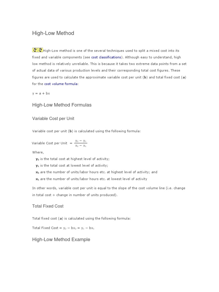 High Low Method | PDF | Regression Analysis | Linear Regression